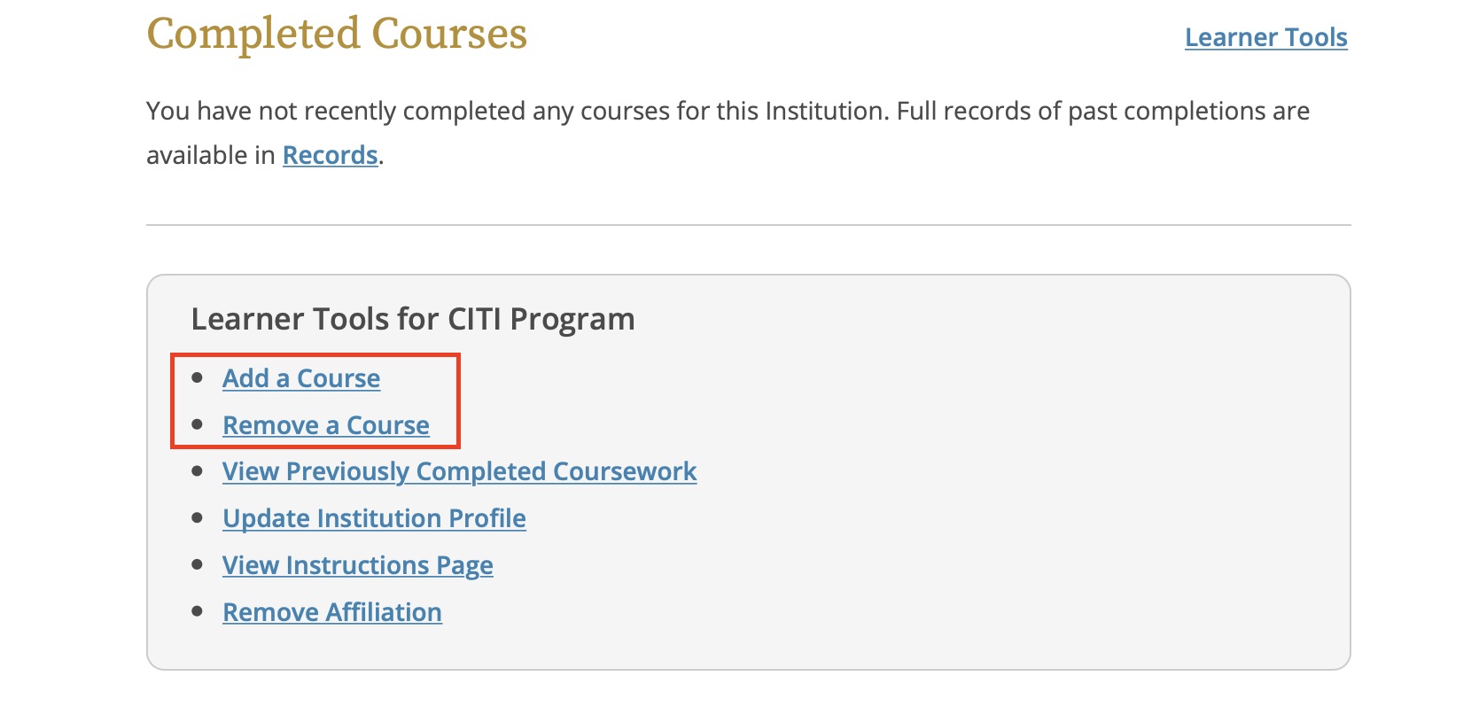 How to Add/Remove Courses