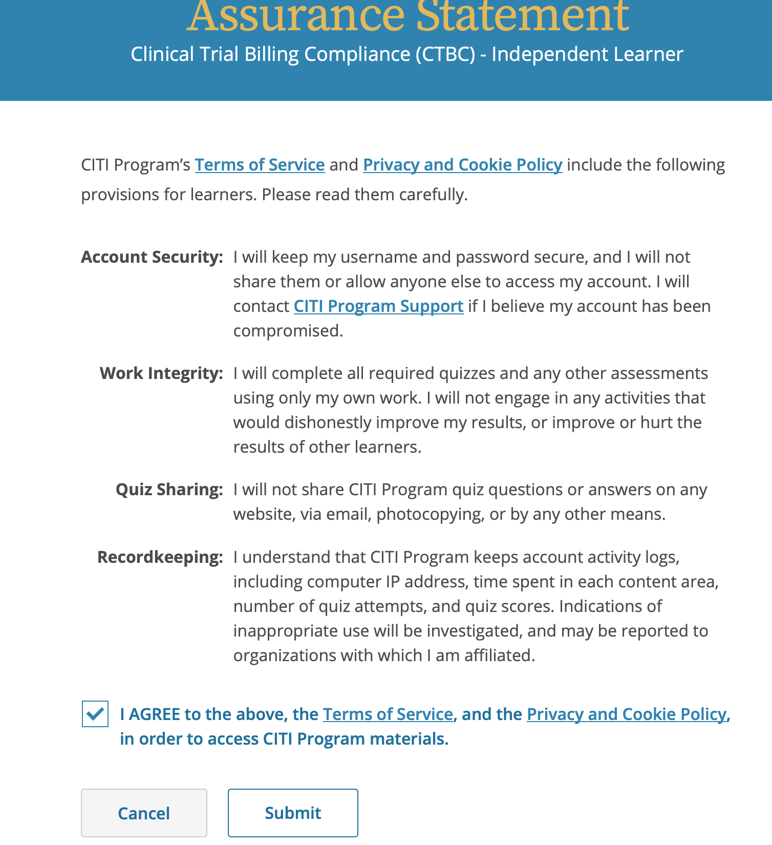 How do I begin my course?